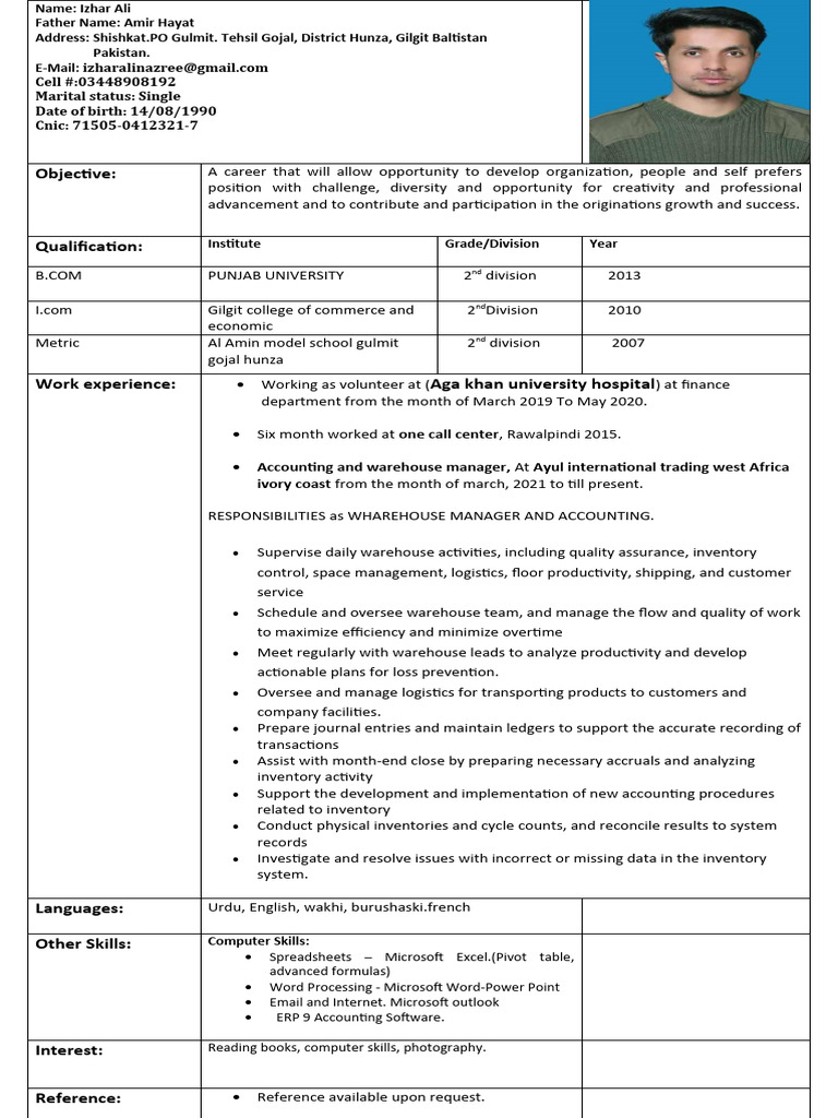 Izhar Ali 2020 | PDF | Logistics | Warehouse