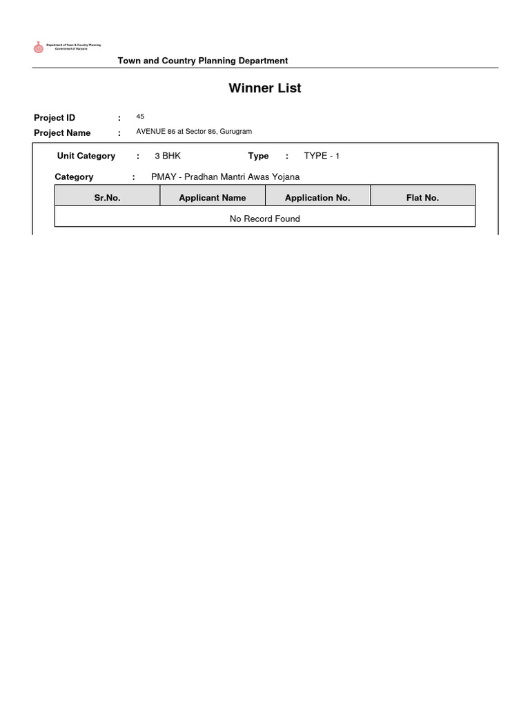 Project 45-Winner List | PDF | Government Of India