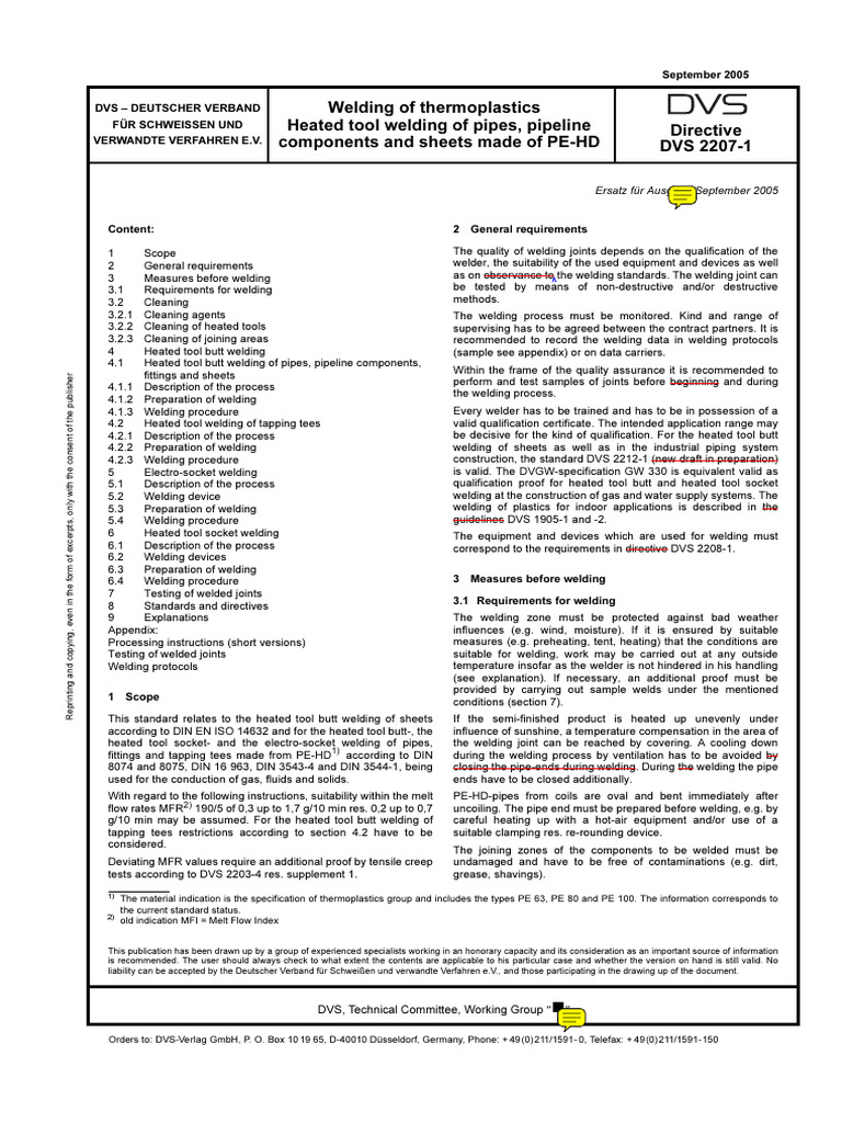 Heated Tool Welding of PE-HD Pipes | PDF | Pipe (Fluid Conveyance ...