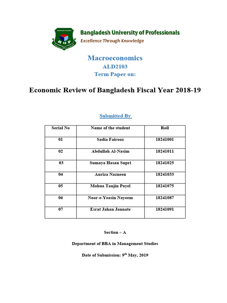 Macroeconomics TERM PAPER | PDF | Government Budget Balance | Inflation