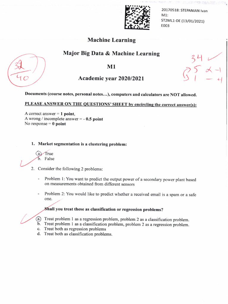 DE Machine Learning | PDF