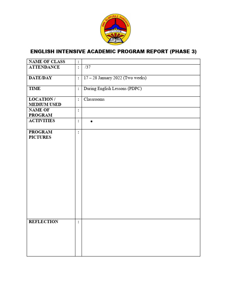 Eng SPM Prog Report Template | PDF