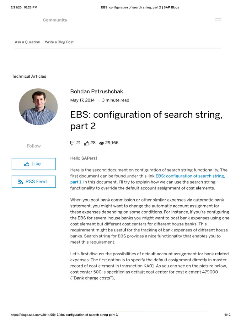 EBS Configuration of Search String, Part 2 | PDF