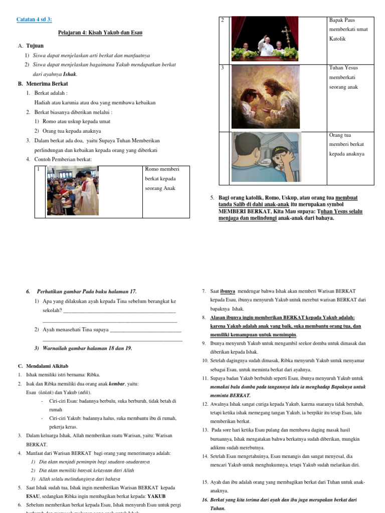 Kisah Berkat Yakub dan Esau | PDF