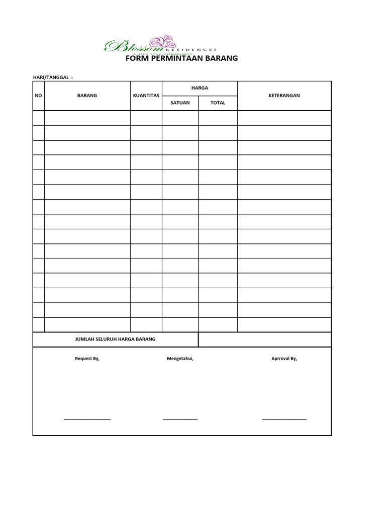 Request Belanja Barang & Material | PDF