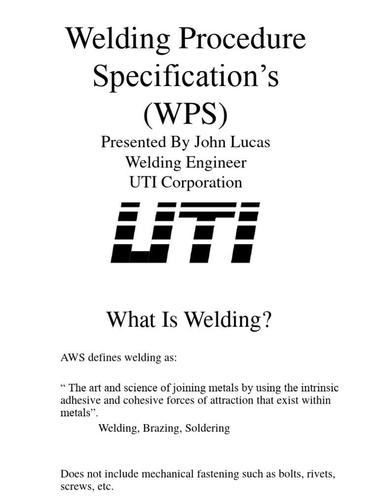 Welding Procedure Specification Wps Pdf Welding Construction