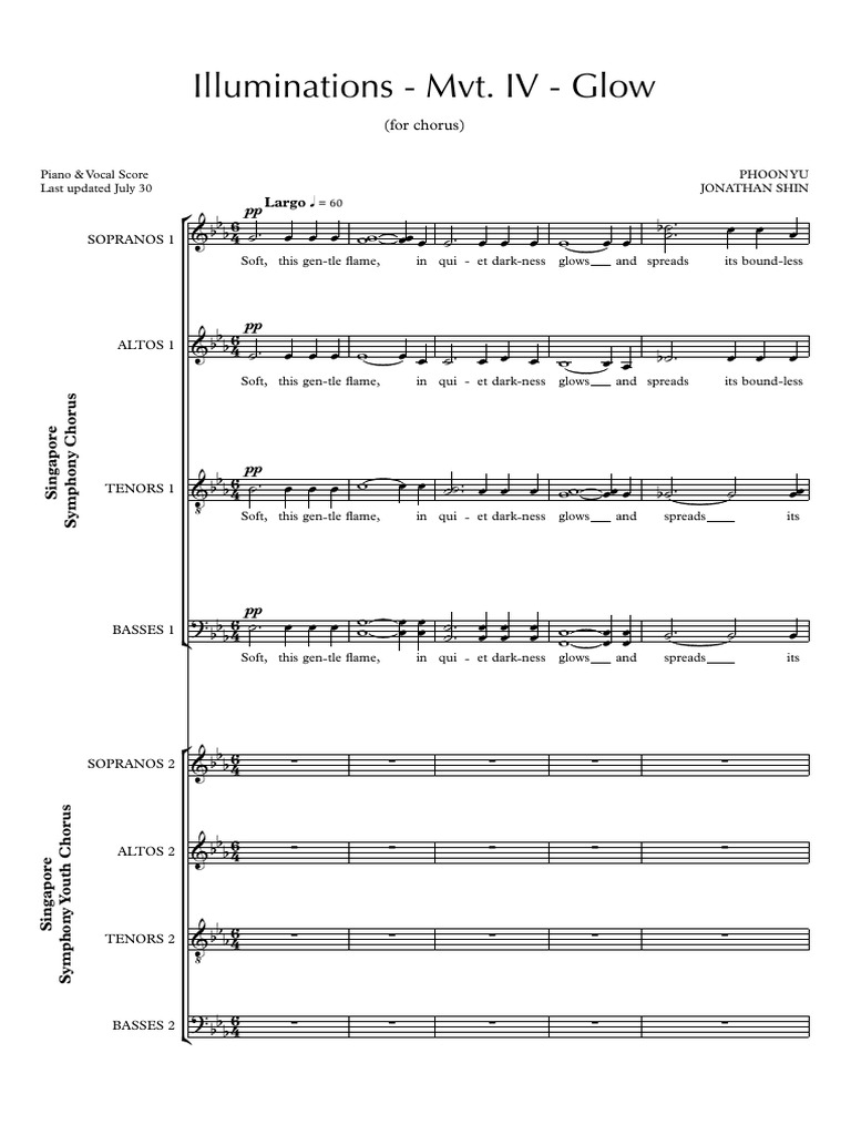 Illuminations - Mvt. IV - Glow (Choral Score) - Full Score | PDF