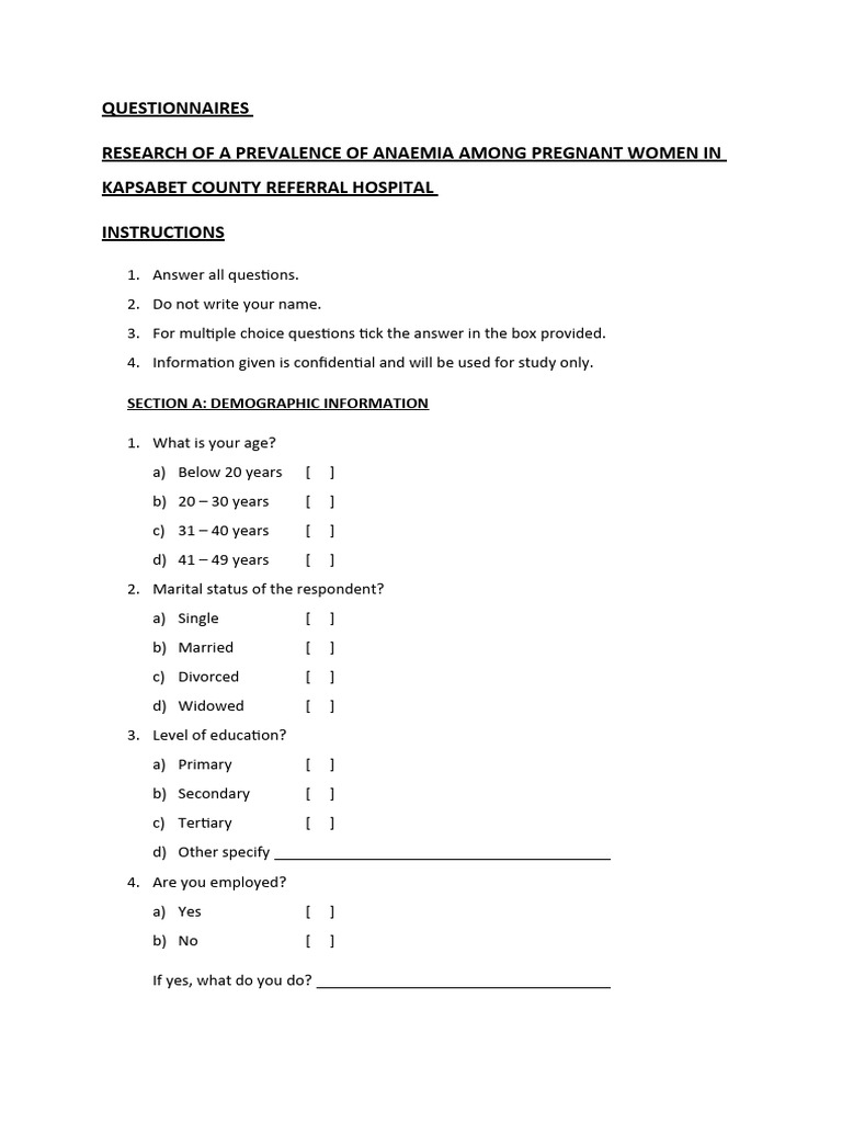 Questionnaires | PDF | Clinic | Public Health
