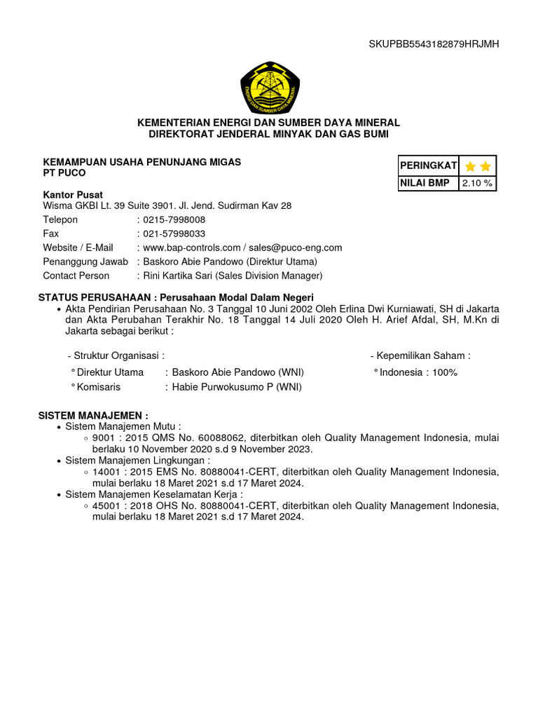 PT Puco Skupbb5543182879hrjmh | PDF | Valve | Steel