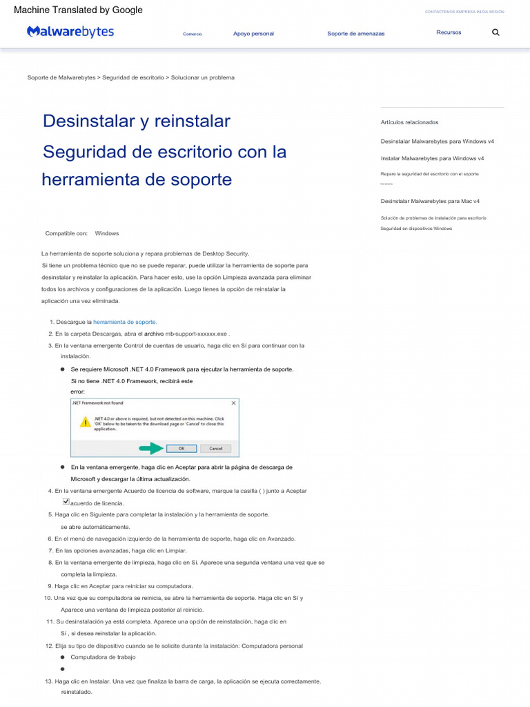 Guía: Desinstalar y Reinstalar Malwarebytes | PDF | Microsoft Windows ...