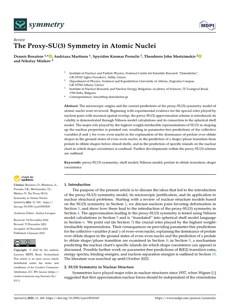 Symmetry 15 00169 | PDF | Atomic Nucleus | Nuclear Structure