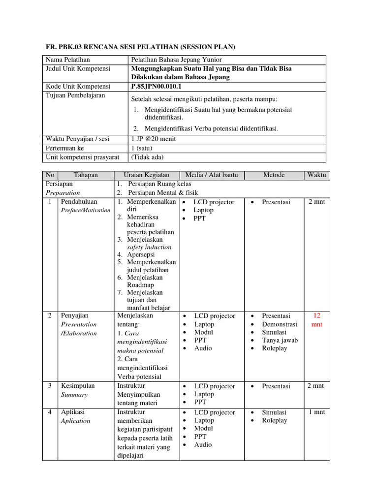 Session Plan Metodologi | PDF