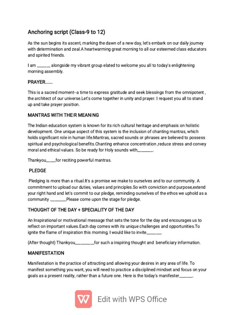 Anchoring Script | PDF | Mantra | Prayer