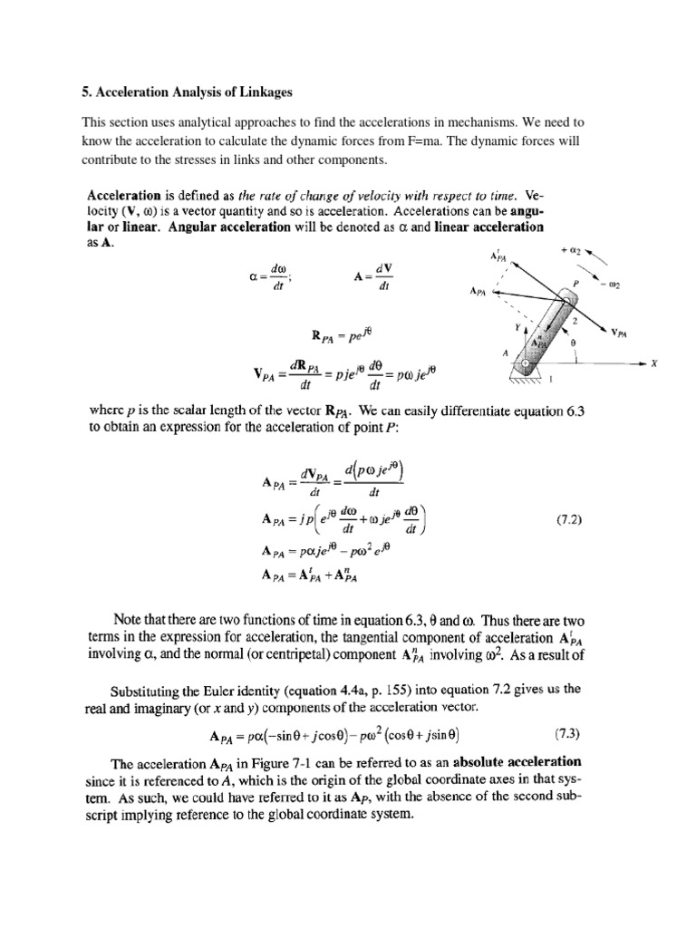 Acceleration Analysis of Linkages | PDF | Computers