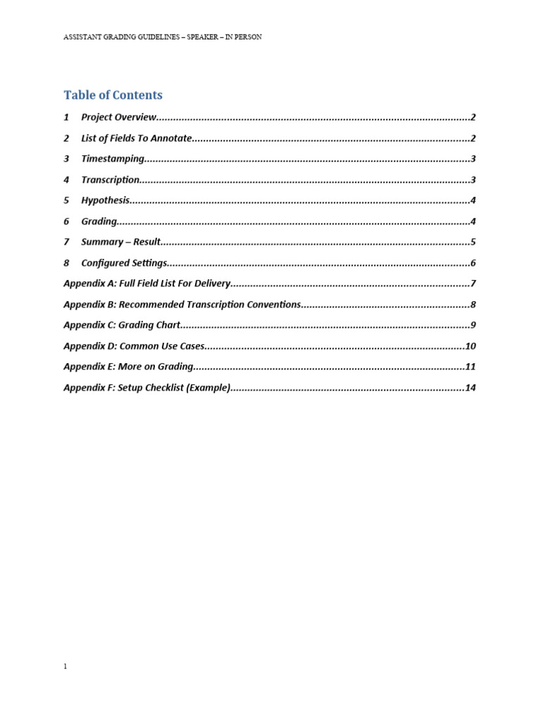 Appendix E1. Grading Guidelines - Speaker (1)-1 | PDF | Acronym ...