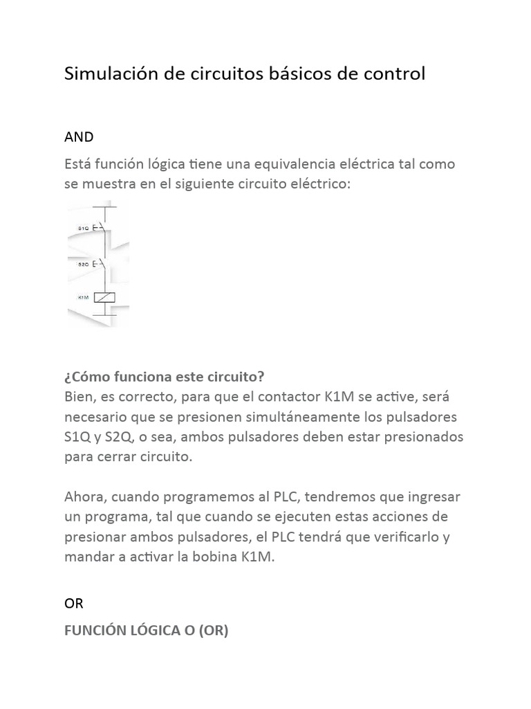 Simulación de Circuitos Lógicos en PLC | PDF | Controlador lógico ...