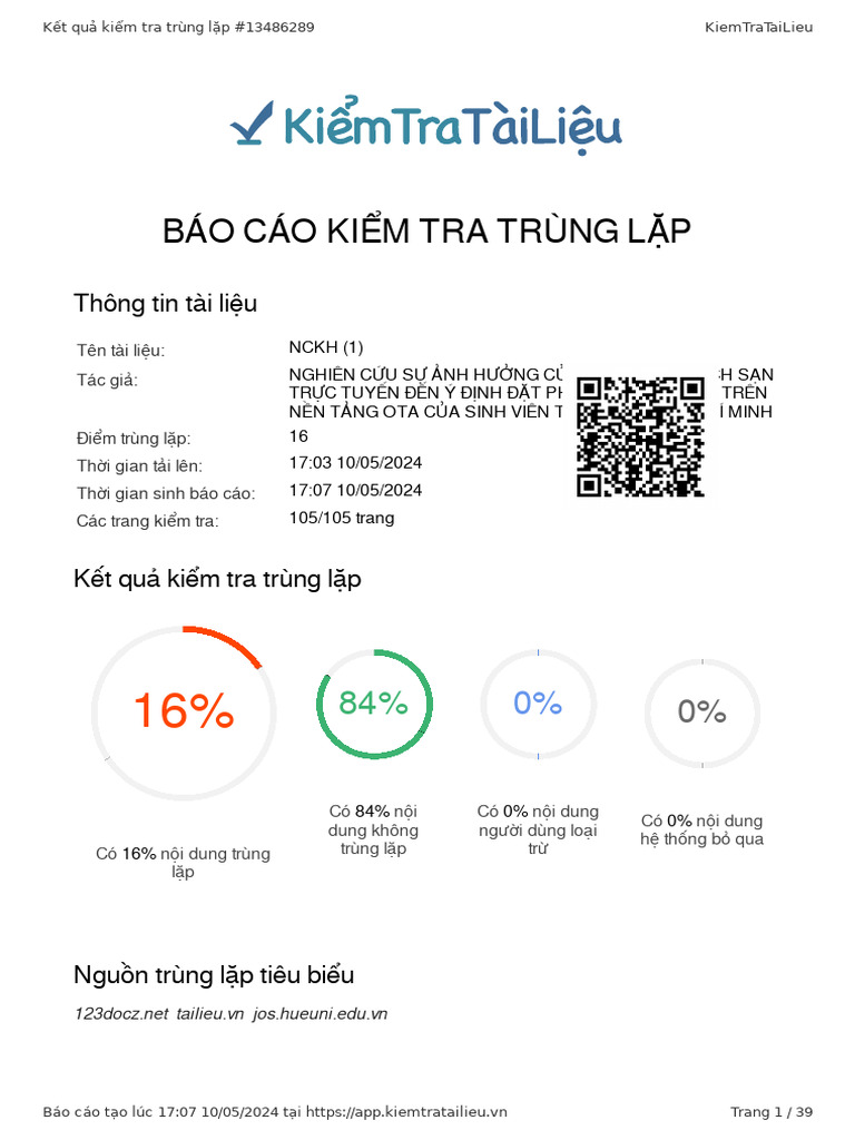 NCKH 1 13486289 10 05 2024 Summary - Report | PDF