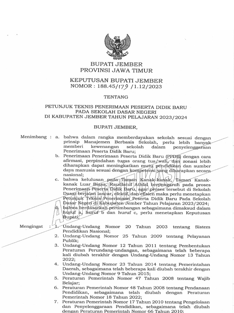 PERBUB PPDB 2023(7) | PDF