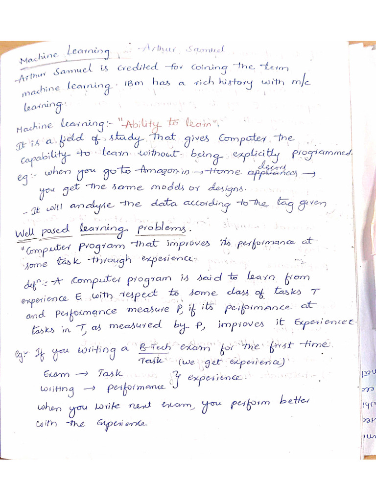 ML unit 1 notes | PDF