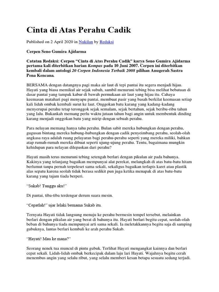 Cinta Di Atas Perahu Cadik | PDF | Seni | Puisi