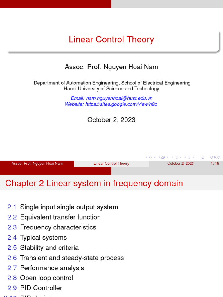 Linear Control Theory | PDF | Control Theory | Cartesian Coordinate System