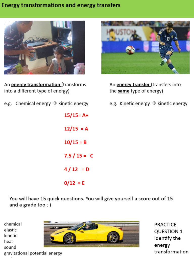 2 - Energy Transfers and Transformations - With ANSWERS | PDF ...