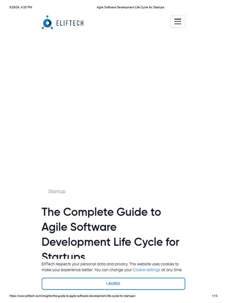 Agile Software Development Life Cycle For Startups | PDF | Agile ...