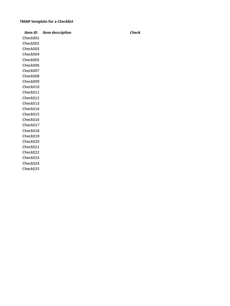 TMAP Checklist Template | PDF | Quality Assurance | Risk