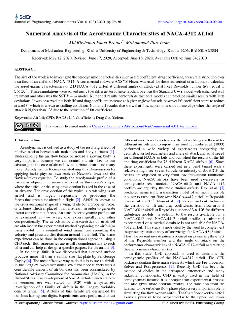 Numerical Analysis Of The Aerodynamic Ch Download Free Pdf Fluid Dynamics Lift Force