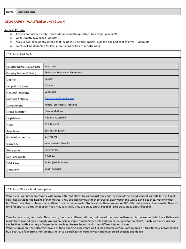 2024 - Venezula Sovereign Nation Fact Sheet - Charlotte Ren | Download ...