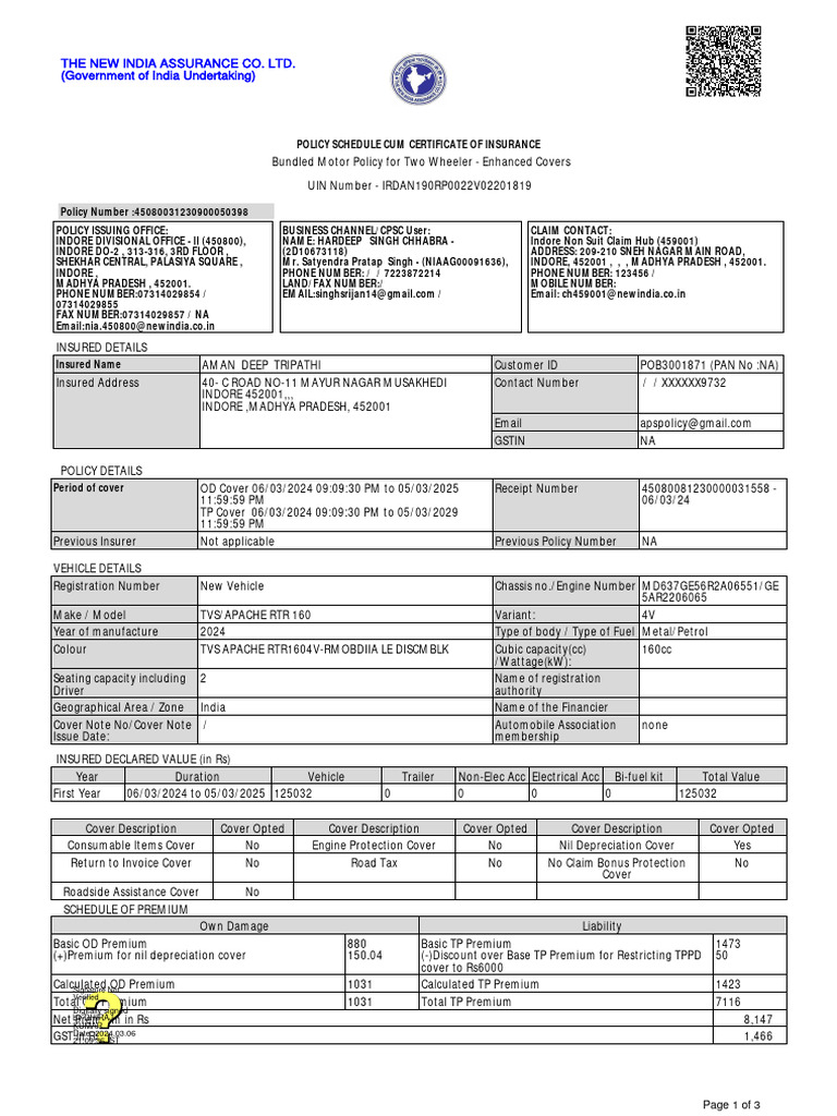 Aman Deep Tripathi Cancle Policy | PDF | Insurance