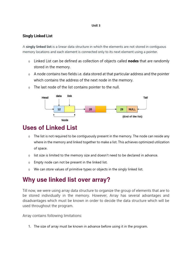 Linkedlist (Unit3) Ds | PDF | Pointer (Computer Programming) | Computer Science