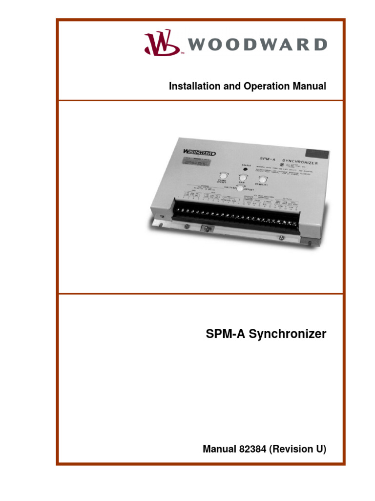 SPM-A Synchronizer Installation Manual | PDF | Relay | Electrical Wiring
