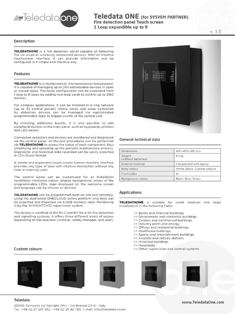 Teledataone System Datasheet PDF Eng 1.3 | PDF
