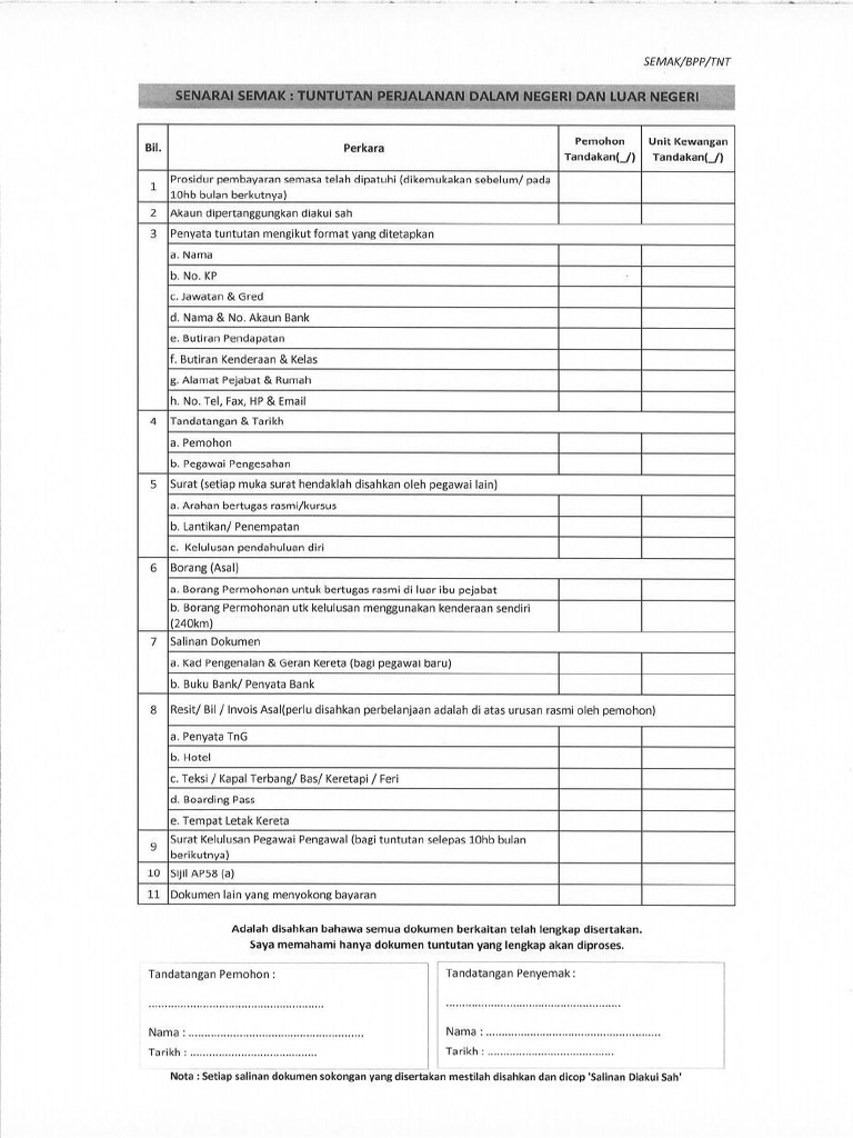 Senarai Semak | PDF