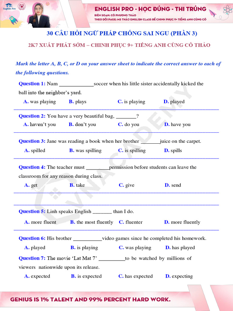 30 Cau Hoi Ngu Phap Chong Sai Ngu (p3) | PDF