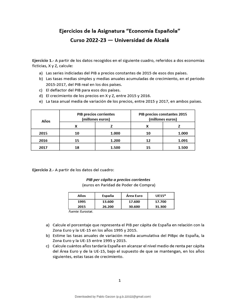 Ejercicios 22-23 Eem | PDF | Empleo | Salario