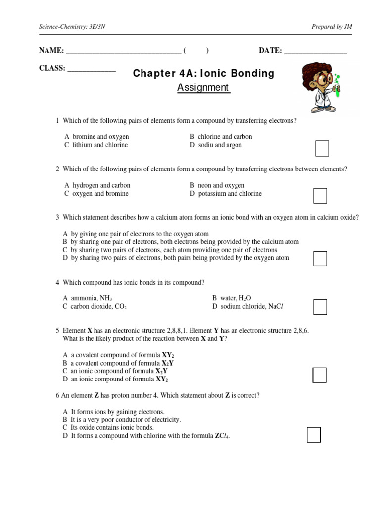 Chapter 4A Ionic Bonding Assignment 2024-06-15 09 - 05 - 13 | PDF ...