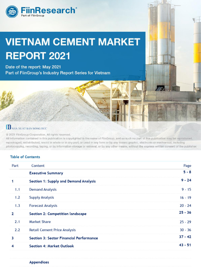 FG Report On Vietnam Cement Market 2021 Sample Content | PDF | Cement ...