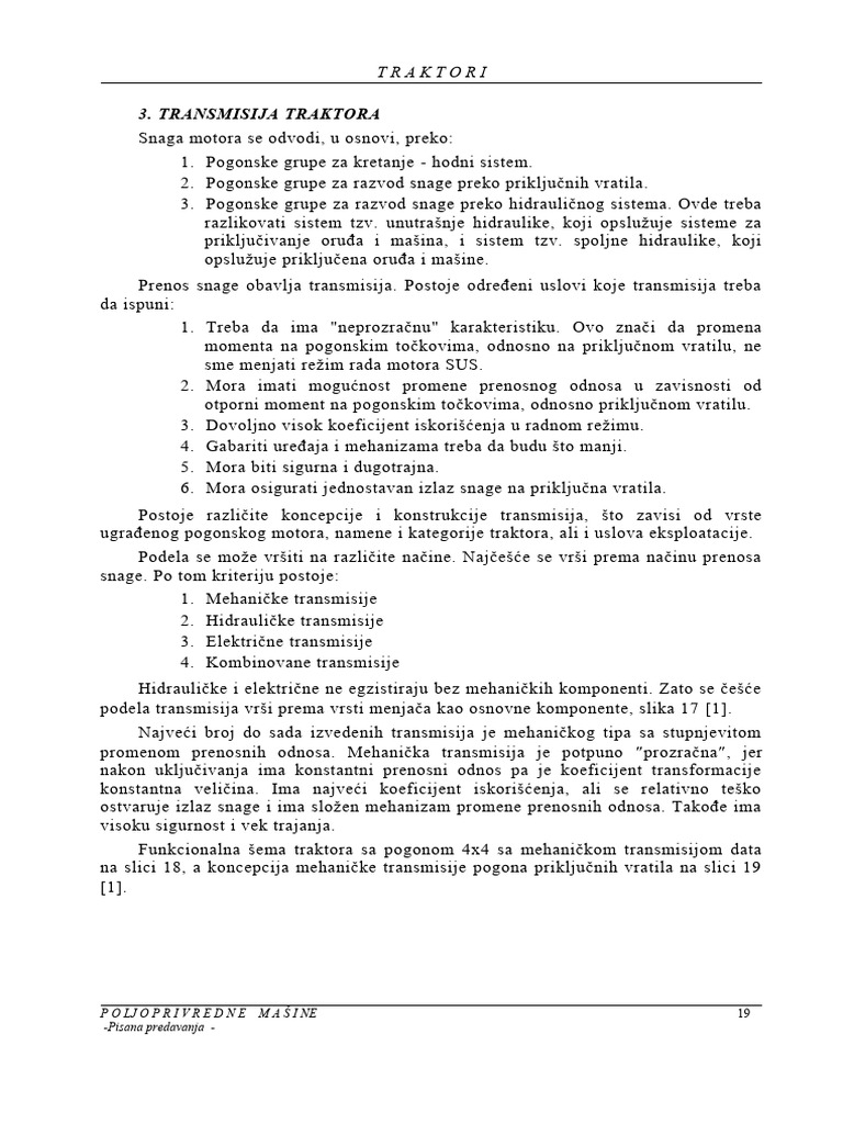 Poglavlje 3 - Transmisija Traktora | PDF