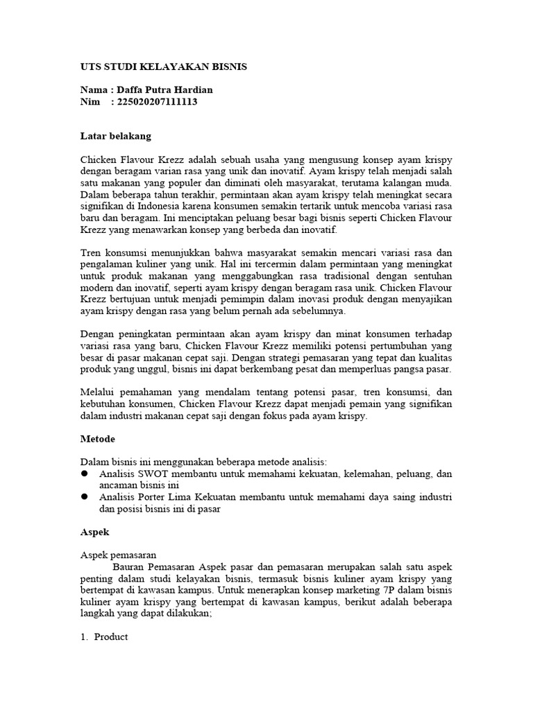 Daffa Putra H - 225020207111113 | PDF | Bisnis | Pengelolaan Keuangan & Uang