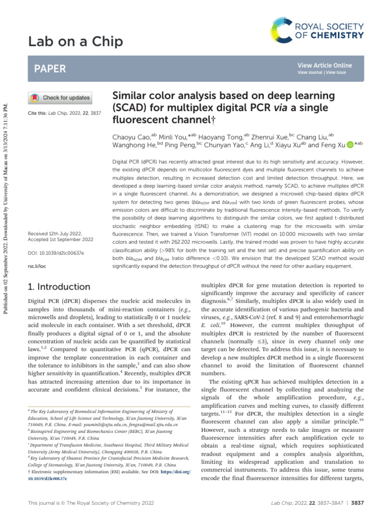 Lab On A Chip: Paper | PDF | Life Sciences | Scientific Techniques