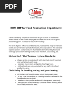 Kitchen Staff Hygiene Standards Guide | PDF | Hygiene | Hand Washing