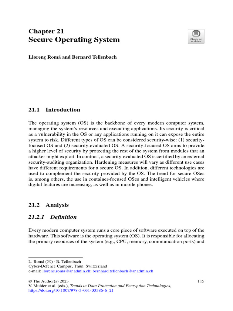 Secure Operating System Pdf Operating System Security