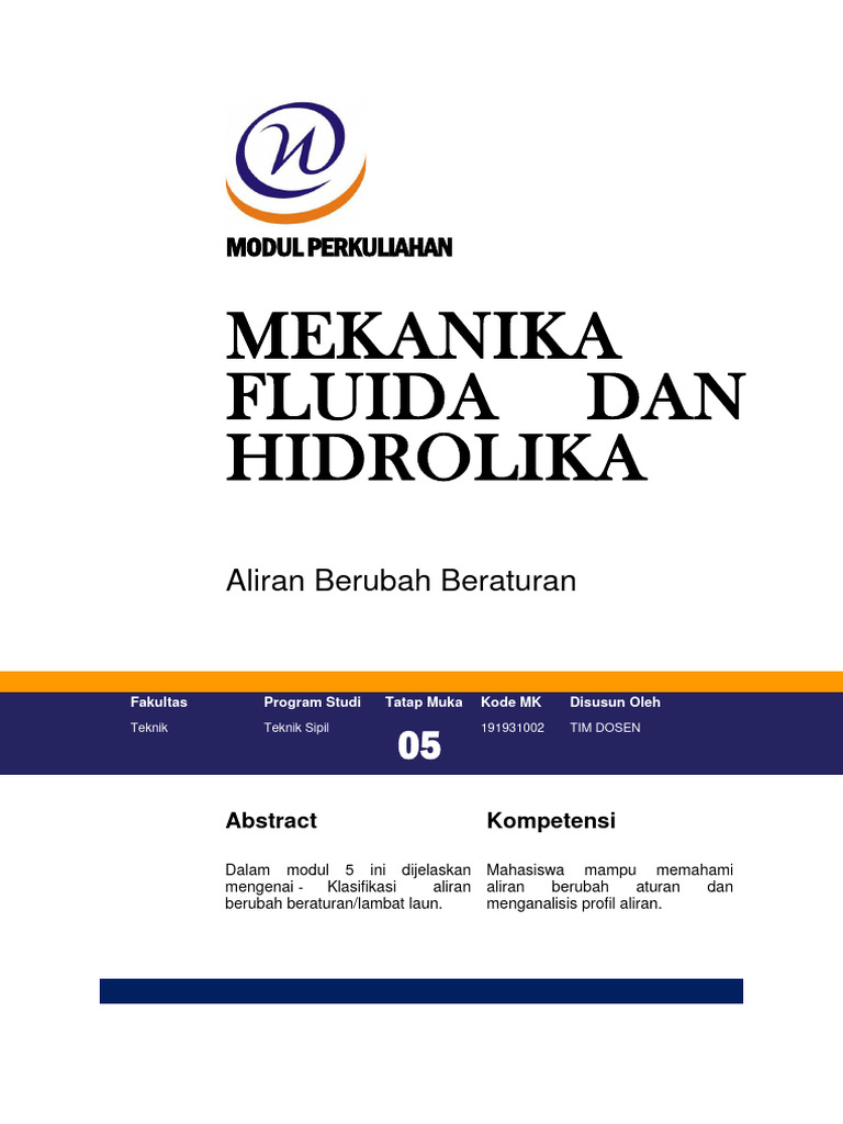 05 M05 Mekflu Hidrolika Aliran Berubah Beraturan | PDF