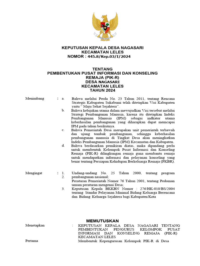 SK Pik R Nagasari 2024 | PDF