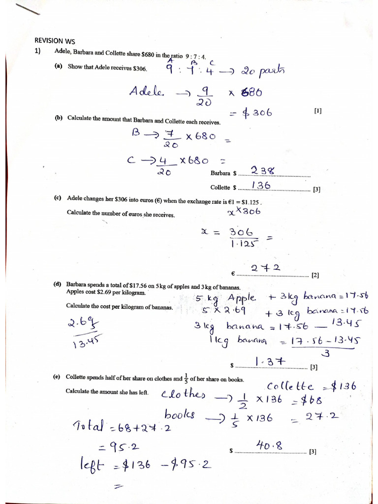 Class 9 Revision Ws | PDF