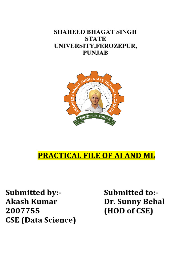 Practical File of AI and ML | PDF | Cluster Analysis | Algorithms And Data Structures