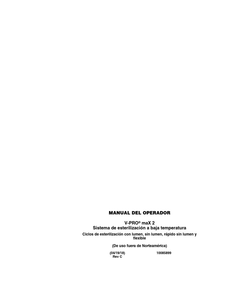 Steris - V-PRO Max 2 - Manual de Usuario | PDF | Esterilización ...