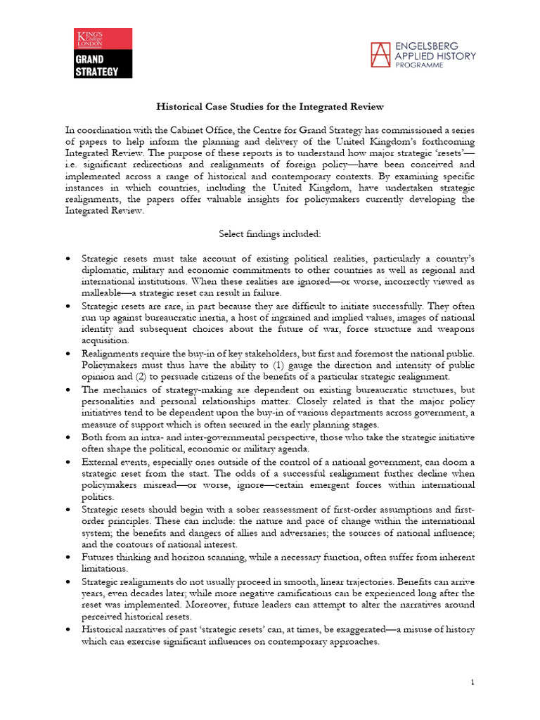Historical Case Studies. IR2020 | PDF | World Politics | South Korea